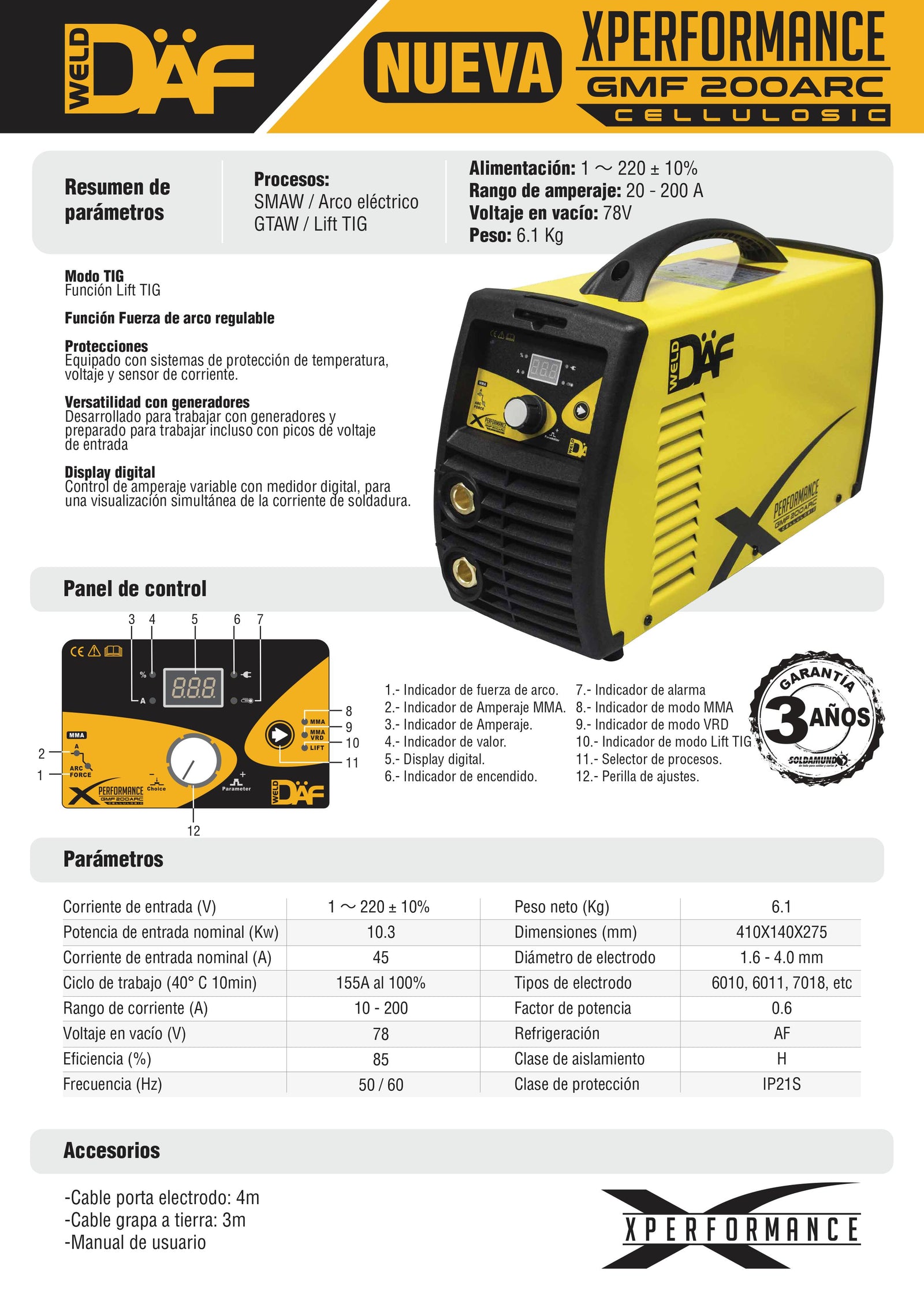 MAQUINA DE SOLDAR DAF 200ARC X-Performance